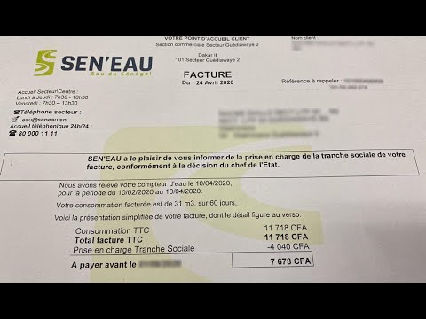 Les factures de la Sen'Eau vont être auditées par la Sones - Xibaaru